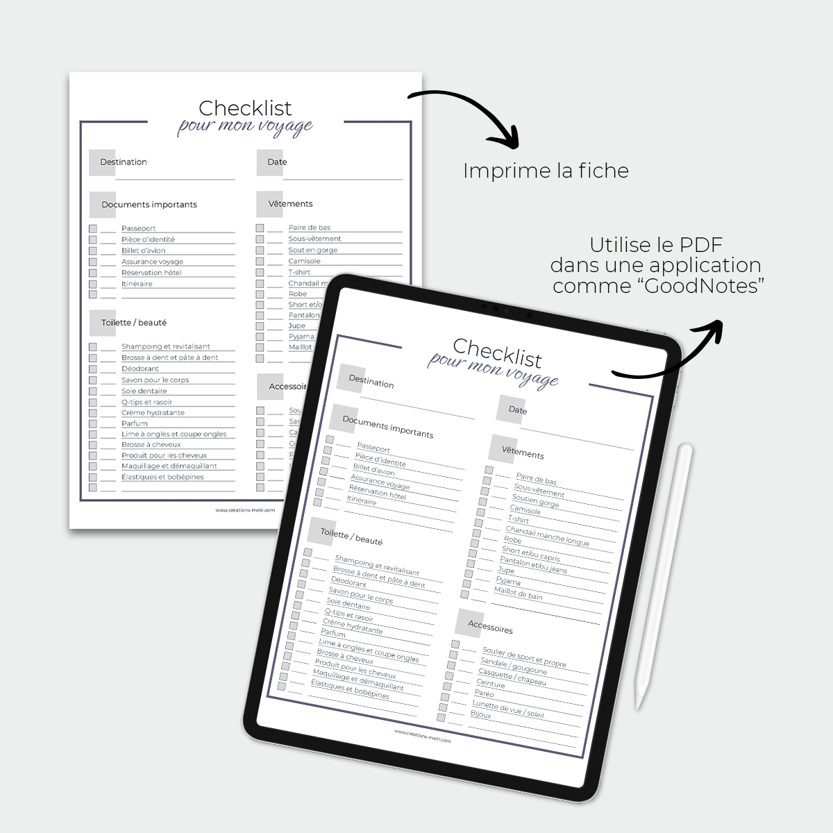Checklist voyage - Espace Melri