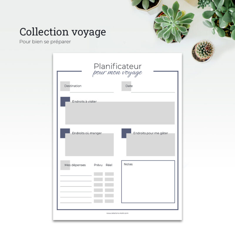 Planificateur voyage - Espace Melri
